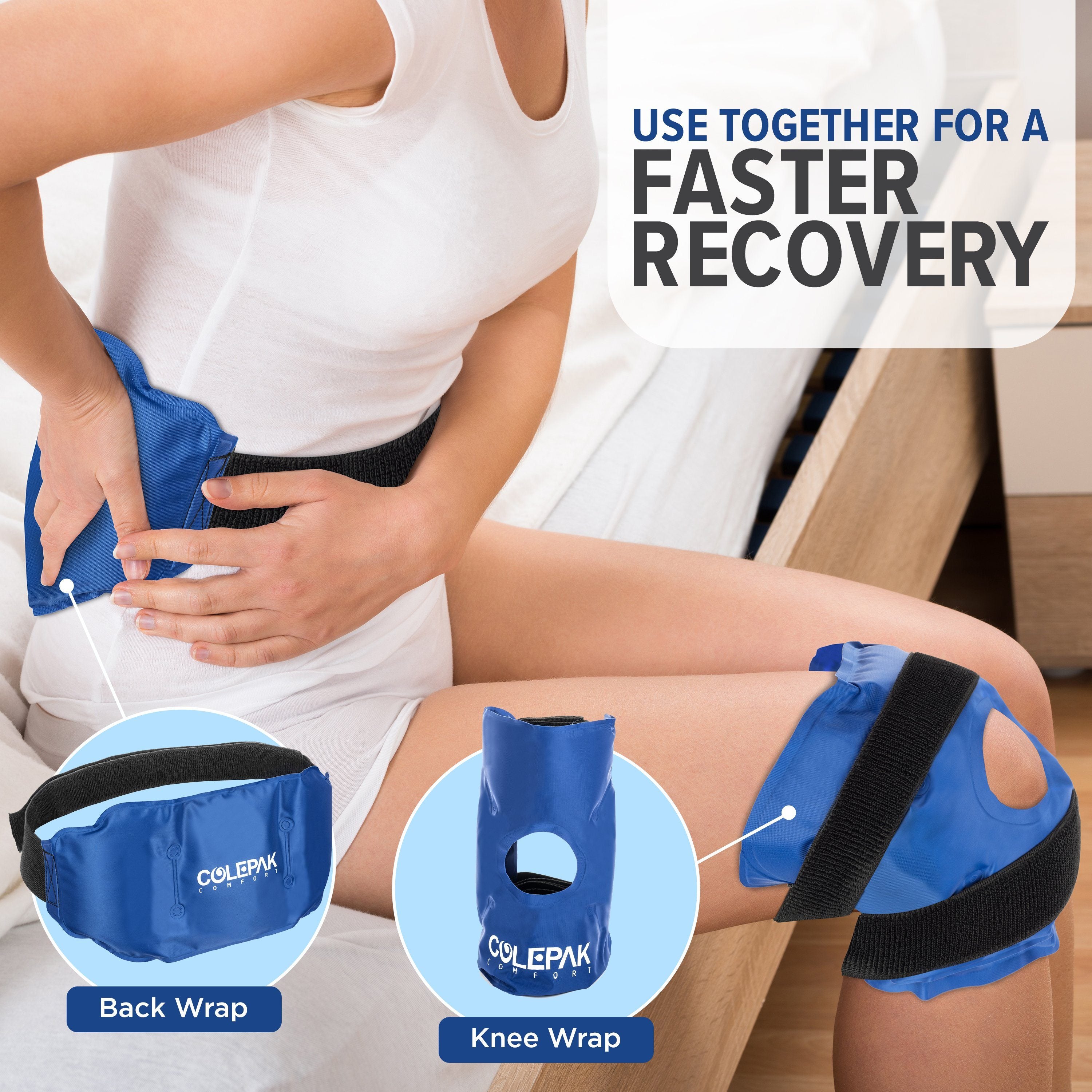 Knee Ice Pack & Back Ice Pack - Set of 2 | ColePak Comfort Hot & Cold ...